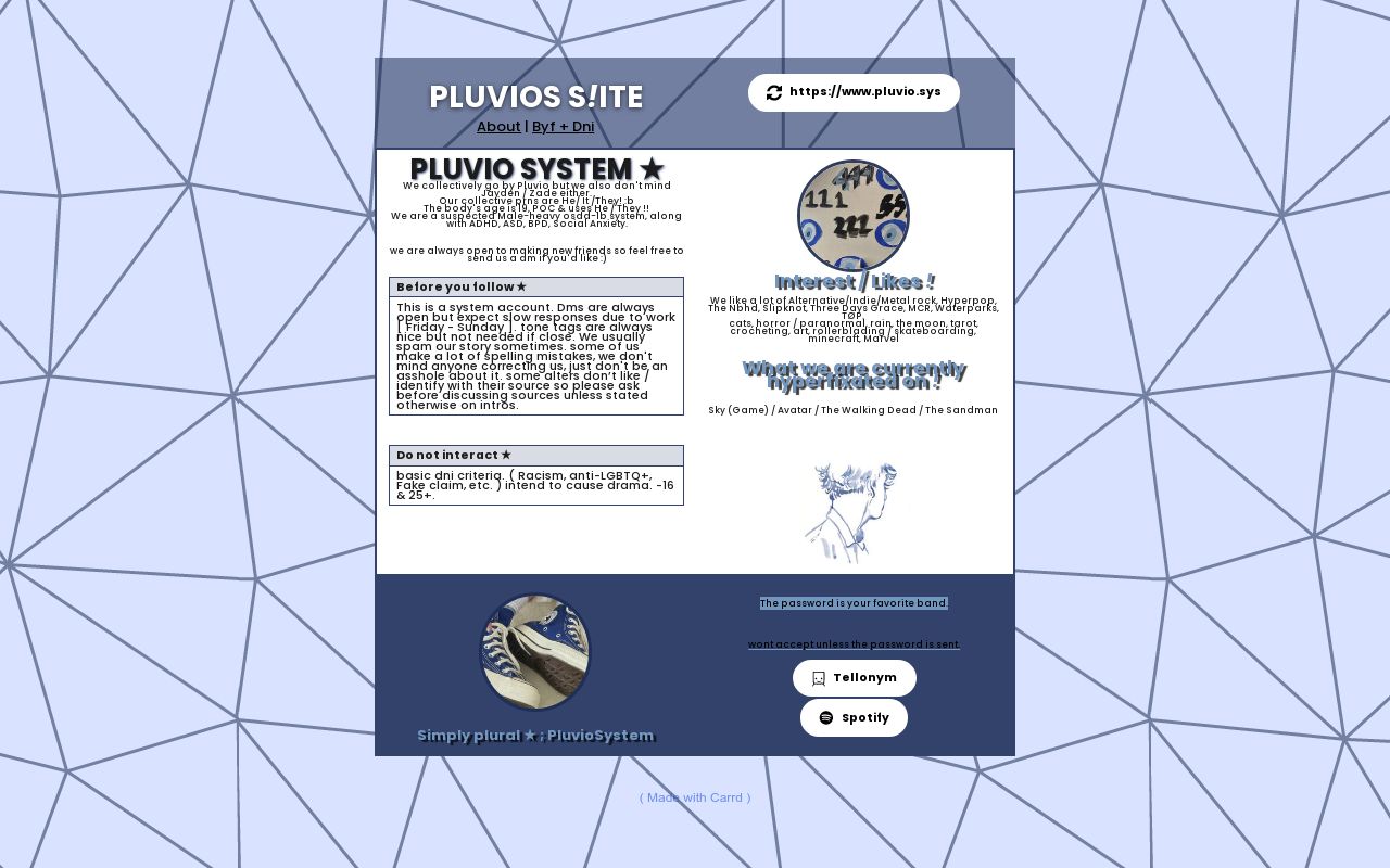 Pluvio's Carrd